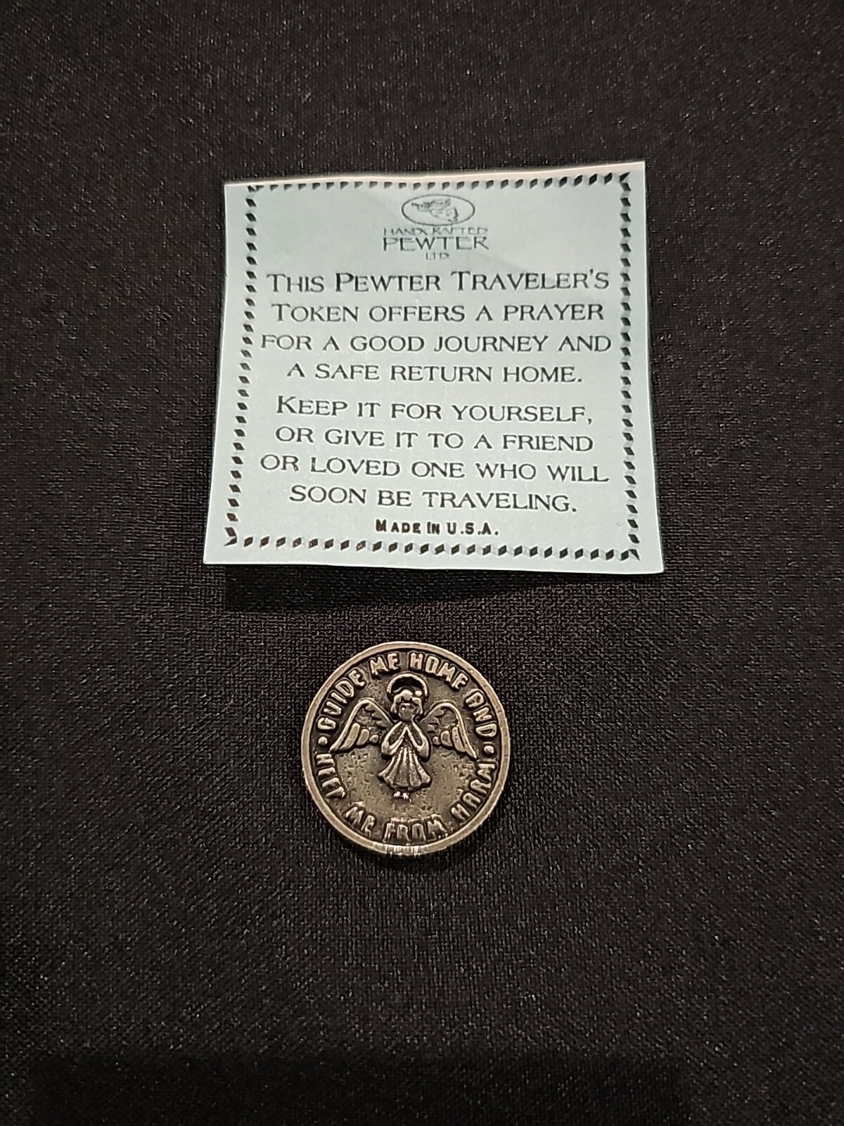 Pewter Traveler's Prayer Pocket Token 1 and 3/16" made in USA coin ...