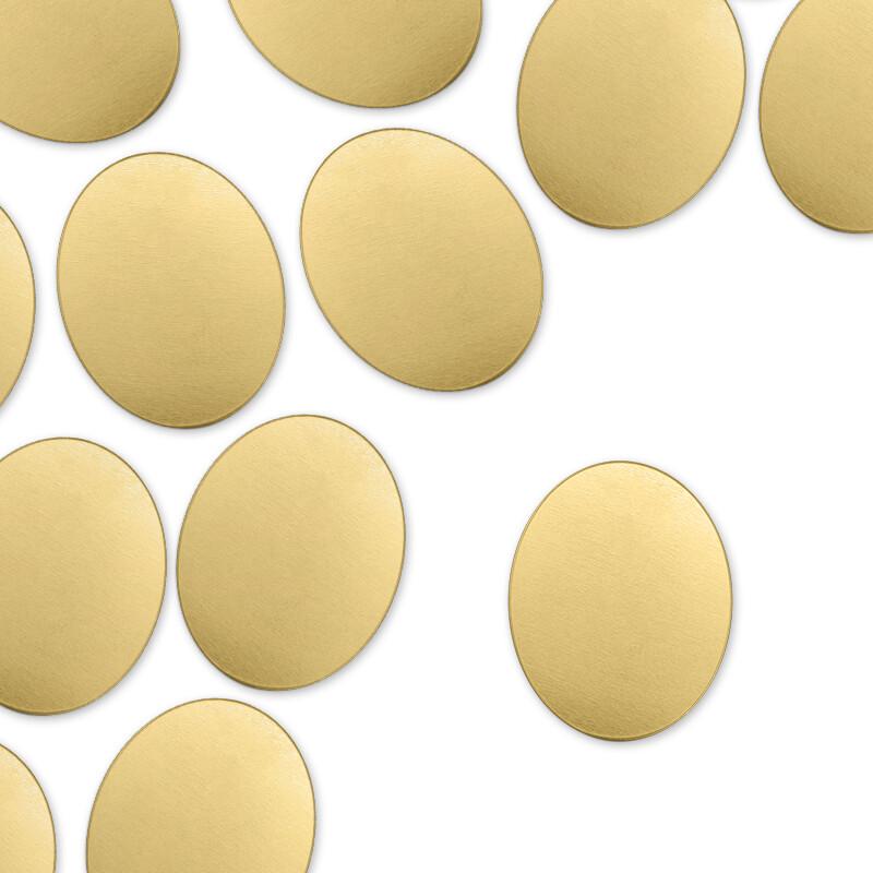 1 1/2" Brass Oval Premium Metal Stamping Blanks, 24 pc- DIY Jewelry ...