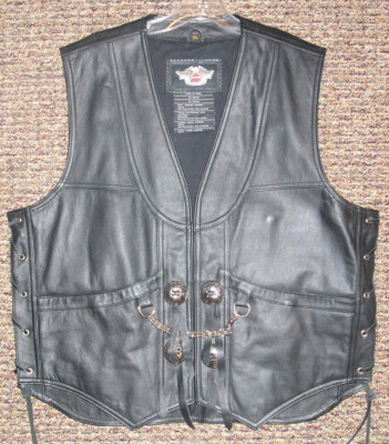 NEW Mens Harley Davidson Gambler Black Leather Vest XL 48" Chest ...