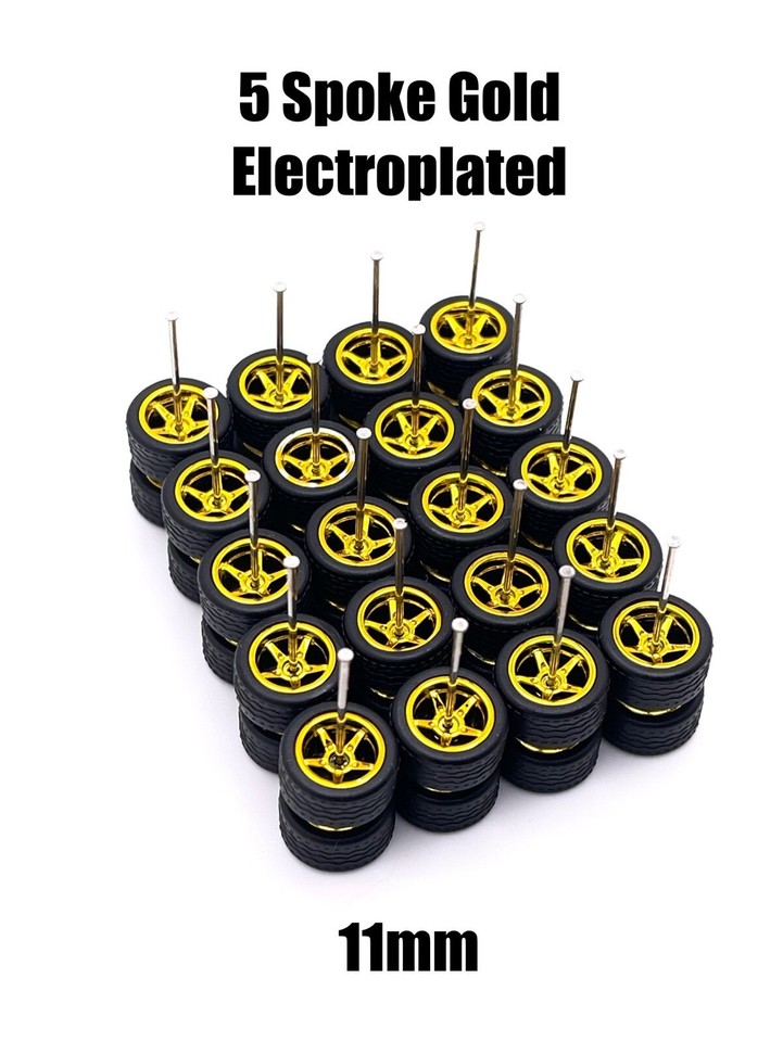 10x Electro Gold 5 Spoke For Real Rider Replace Wheels w/ Rubber Tires ...