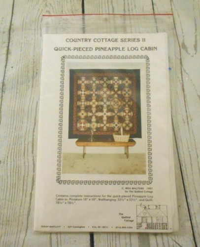 Vtg Country Cottage Series ll Quick Pierced Pineapple Log Cabin Pattern ...