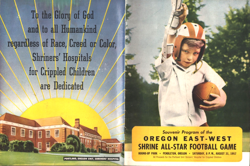 1957 OREGON EAST-WEST SHRINE ALL-STAR FOOTBALL GAME vintage souvenir ...