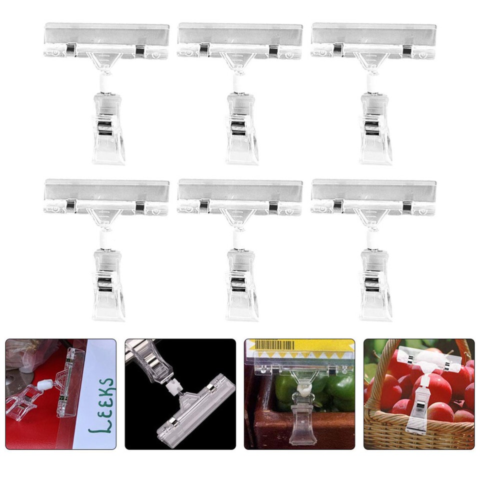 25 Pcs Price Tag Clamp Shelf Clip Merchandise Sign Clips Office | eBay