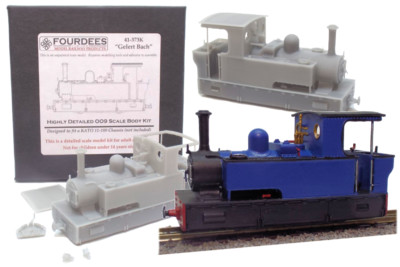 Fourdees Steam Locomotive 'Gelert Bach' 009 / OO9 Kit for Kato 11-109 ...