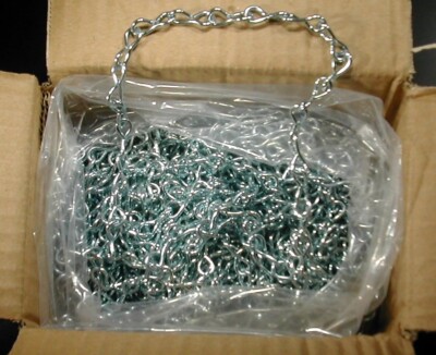 100 ft Steel Jack Chain #14 Zinc Plated Single Twisted Working Load ...