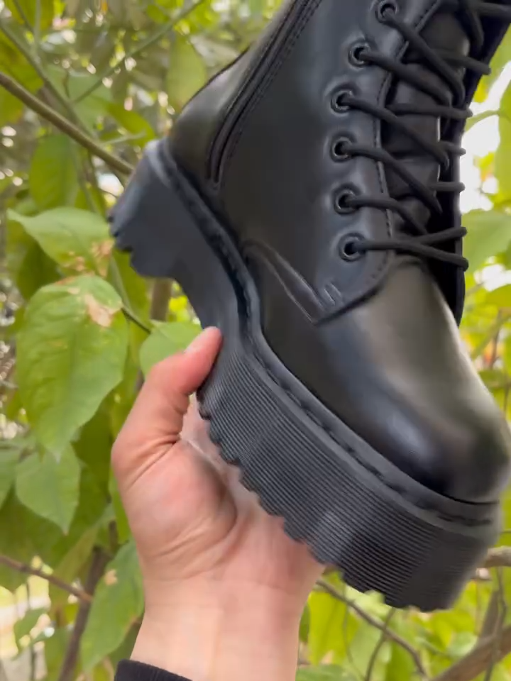 Women's Black Platform Combat Boots Lace Up Ankle Size EU 40 US 8.5 | eBay