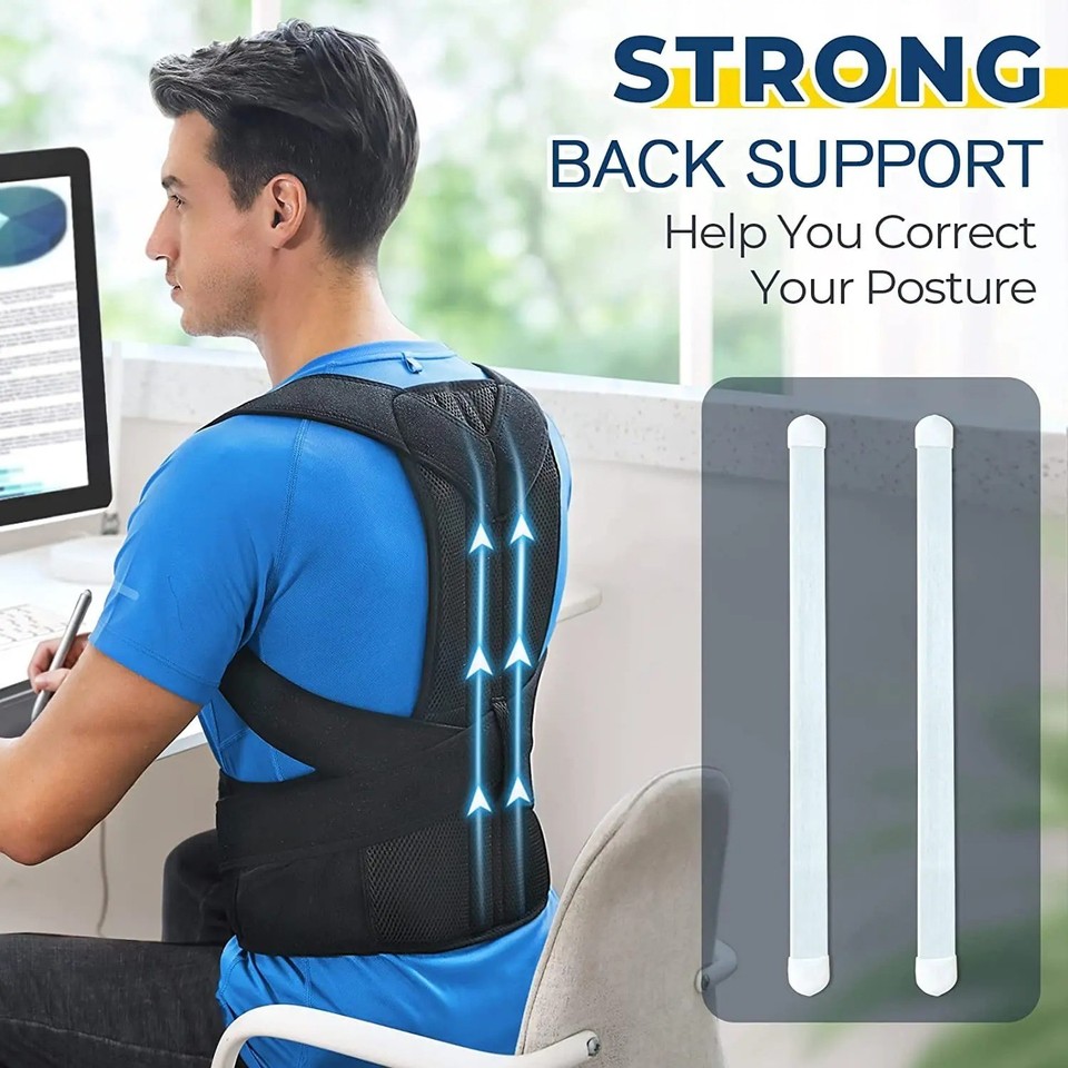 Adjustable Posture Corrector Low Back Support Shoulder Brace Belt for ...