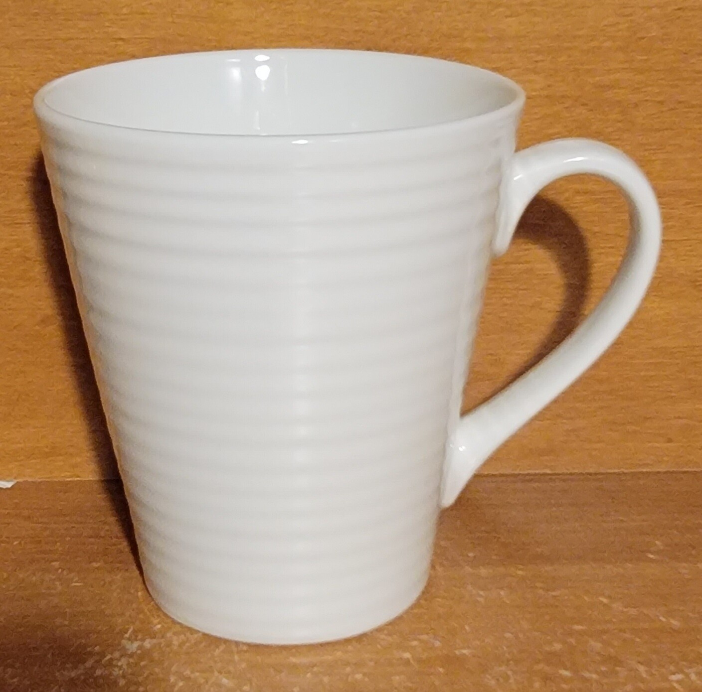 Food Network RIPPLE Mug, 10 oz / 3 7/8", White, Ribbed, Stoneware ...
