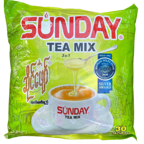 Sunday Myanmar Tea Mix ( Myanmar Teashop Style ) ( 30 Sachels x 25 g ...