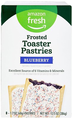 Amazon Fresh, Frosted Blueberry Toaster Pastries, 8 Count | eBay