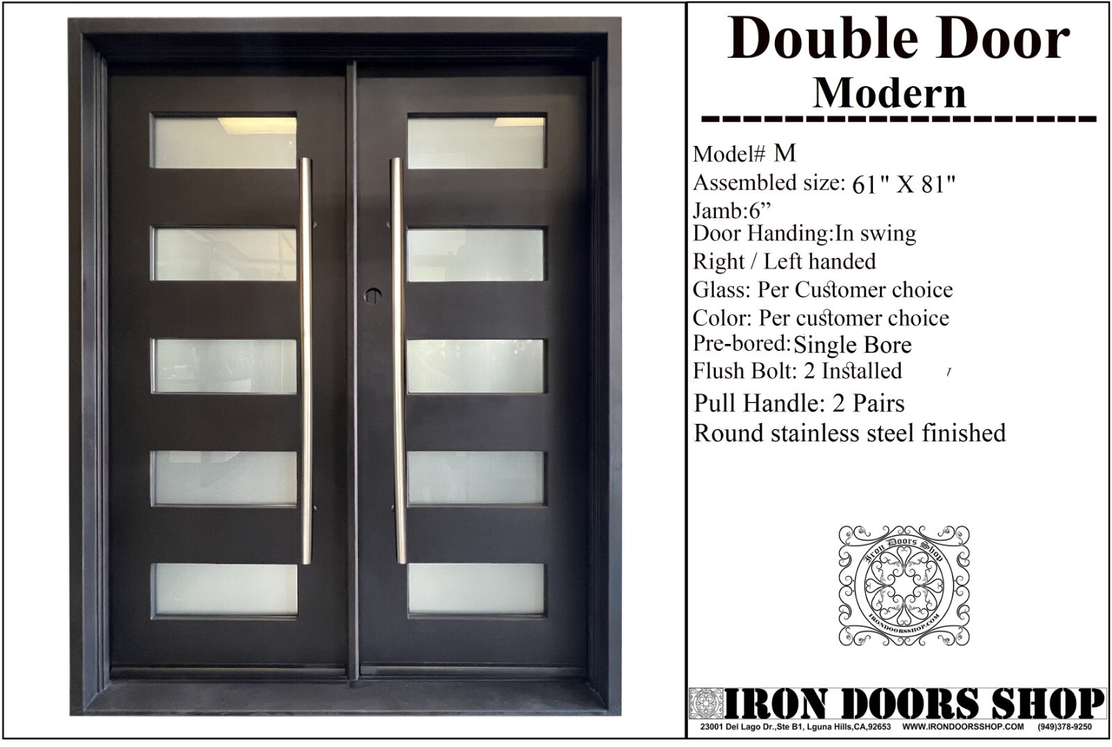 Modern Steel and Glass Double Door in Dark Bronze Left Hand In-Stock | eBay