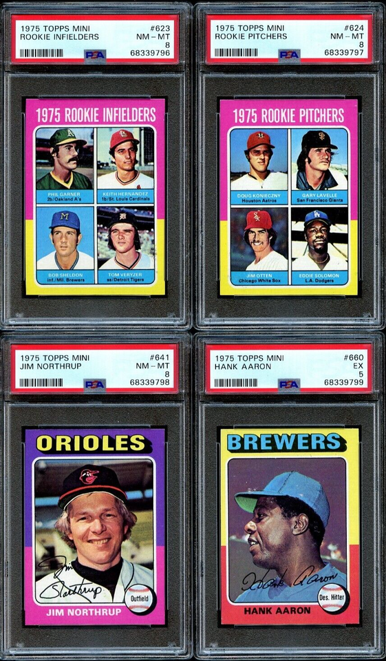 1975 Topps Mini Baseball Complete Set 40 PSA Graded Cards High Grade NM ...