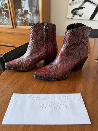 Zoey Tecovas Burgundy Python Size 6.5 | eBay