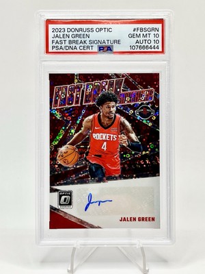 2023-24 Donruss Optic - Jalen Green - Red Fast Break Signature - PSA 10 ...