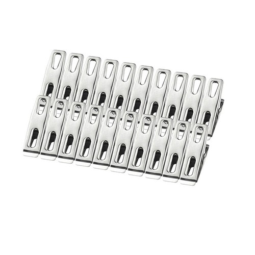 40X Stainless Steel Clothes Pegs Hanging Clips Laundry Windproof Metal ...