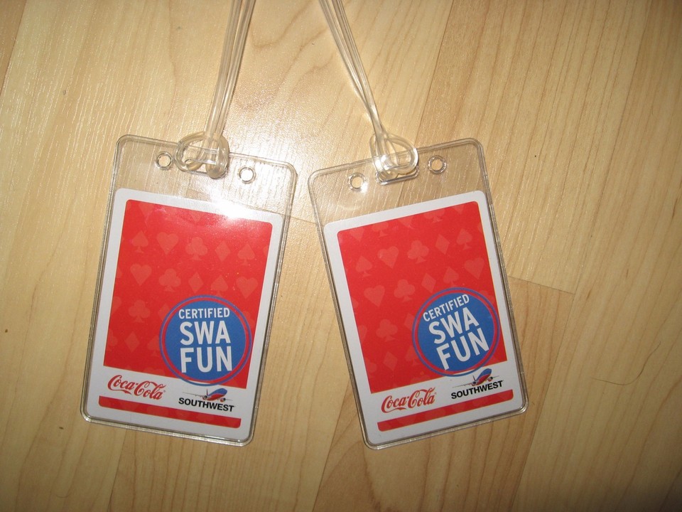 Southwest Airlines Luggage Tags - SWA Coke Coca Cola Playing Cards Tag ...