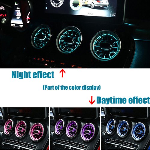 64 Color Air Vent LED Ambient Light Atmosphere Lamp Set For Mercedes ...