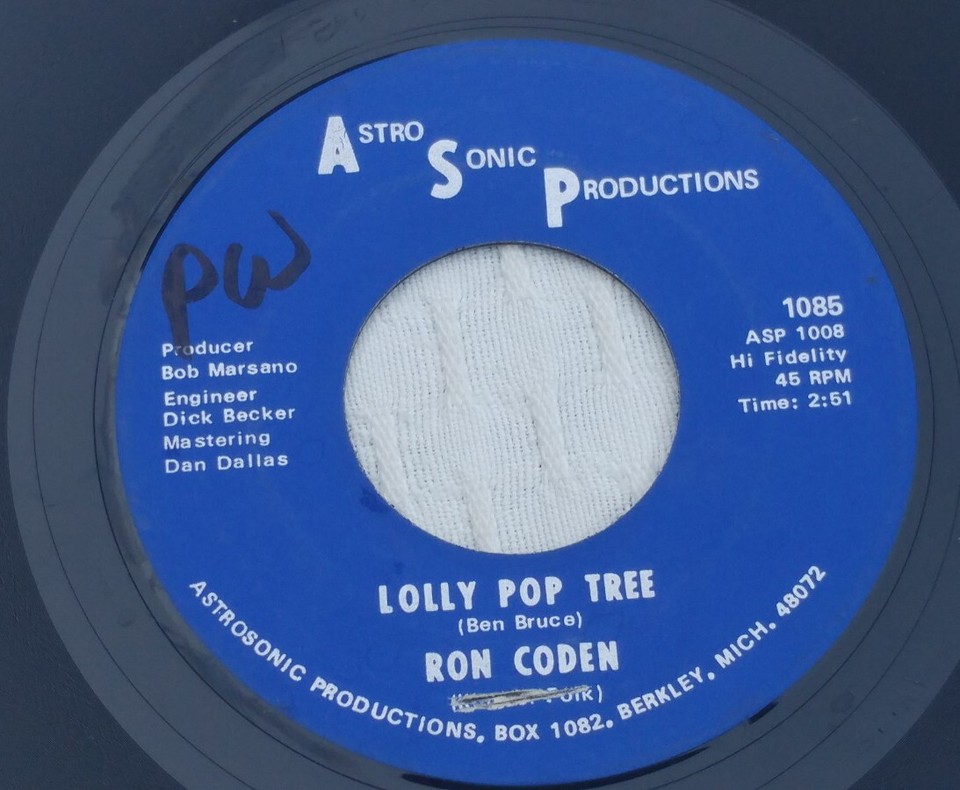 Ron Coden~Lolly Pop Tree/ Last Nite I Had The Strangest Dream~ ASP 1085 ...