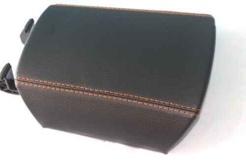 Black w/Orange Stitching Leather Center Console Cover For 10-15 ...