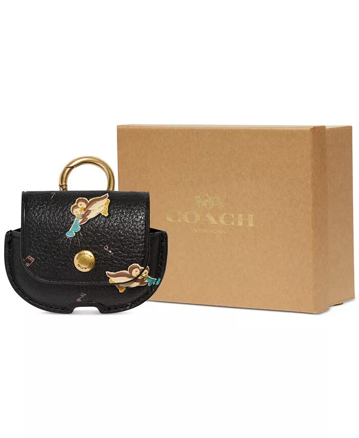 Coach Boxed Leather AirPod Pro Case Bag Charm Owl Black for sale online ...