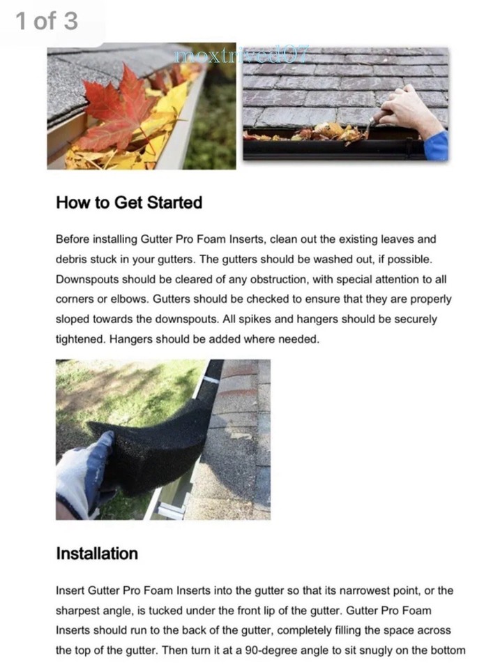 Gutter Foam 5" X 48" 4 Ft. Gutter Guard Insert Foam Filter Prevent ...