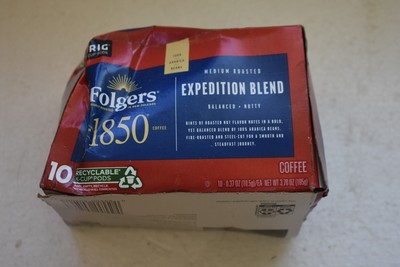 1850 by Folgers Pioneer Blend Medium Roast Coffee, 10 Keurig K-Cup Pods ...