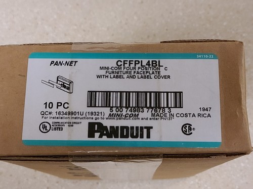 10 Panduit CFFPL4BL Wall Plate Furniture 4 Ports Black New | eBay