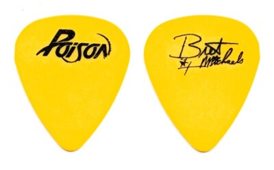 Poison Bret Michaels Signature Yellow Guitar Pick - 1988 Open Up Tour ...