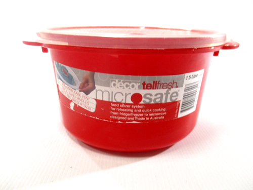 Decor Tellfresh Microsafe 1.5L Round Storage Container Red 18cm ...