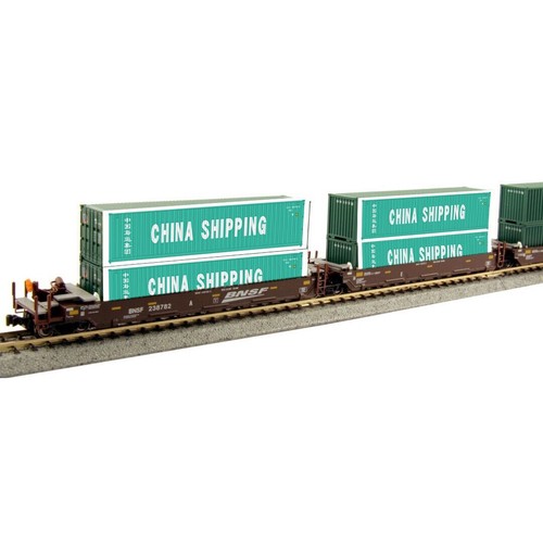 KATO 1066211 N MAXI-I BNSF 5-Unit Well Cars 239156 w 10 China Cont 106 ...