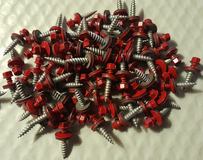 #10 x 1" Barn Red siding /roofing screws, metal to wood, Barn red ...