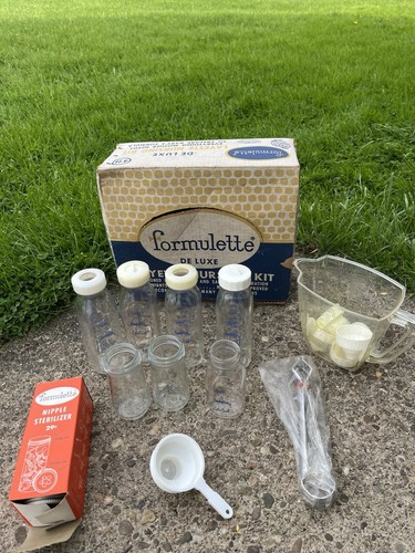 Lot of Davol Vtg Feed Rite Baby Bottles Screw Caps Nipples Caps ...