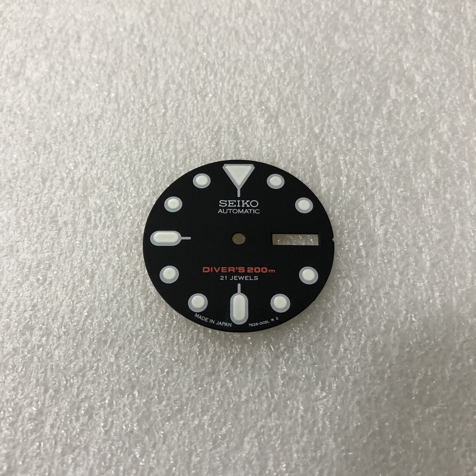 053 SEIKO REPLACEMENT BLACK DIAL LUMINOUS HOUR MARKERS SKX007J 7S26 ...