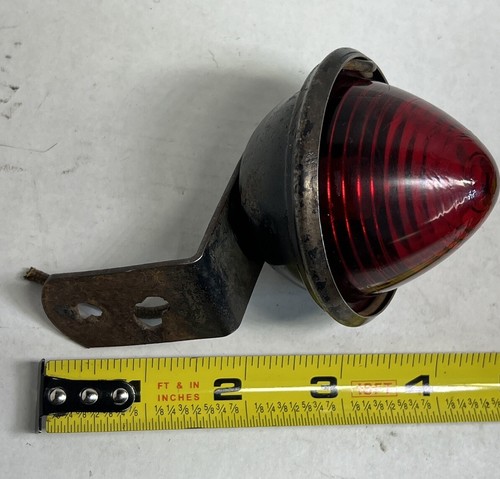 Vintage KD Glass Red Beehive Light Red With Bracket. Hot Rod Motorcycle ...