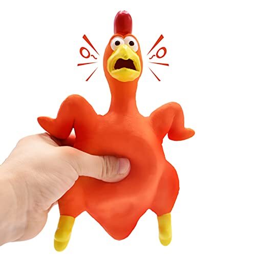 Rubber Chicken Dog Toy Squeak, 3 Pack Latex Screaming Chicken Dog Toys ...