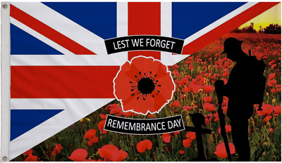 Poppy Flag Remembrance Day Union Jack Polyester 8'x5' Flag | eBay