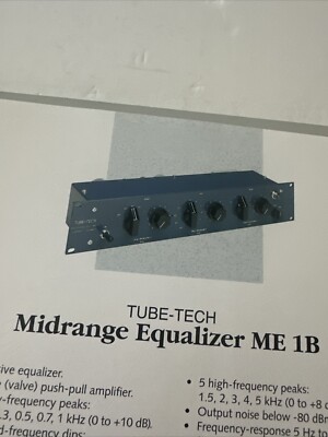 TUBE TECH midrange EQUALIZER ME 1B Dealer Spec Sheet LYDKRAFT APS ...
