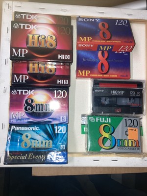 Mixed Lot Of 9 Factory Sealed Hi8 MP120 P6-120H8MP Camcorder Videotape ...
