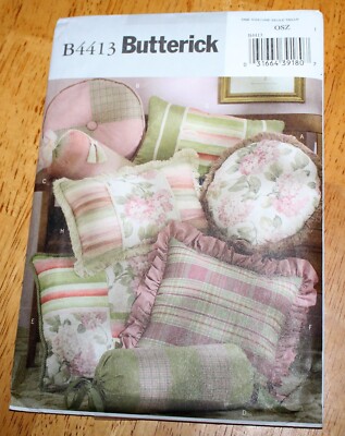 Butterick: PATTERN #4413 DECORATOR PILLOWS - 7 STYLES - NEW - FLEECE ...
