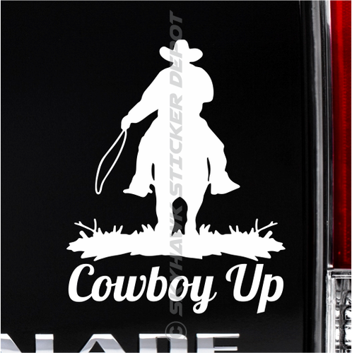 Cowboy Up Bumper Sticker Vinyl Decal Wild West Western Country Boy | eBay