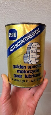 Vintage Spectro Golden Spectro Motorcycle Gear Lubricant 1 quart FULL ...