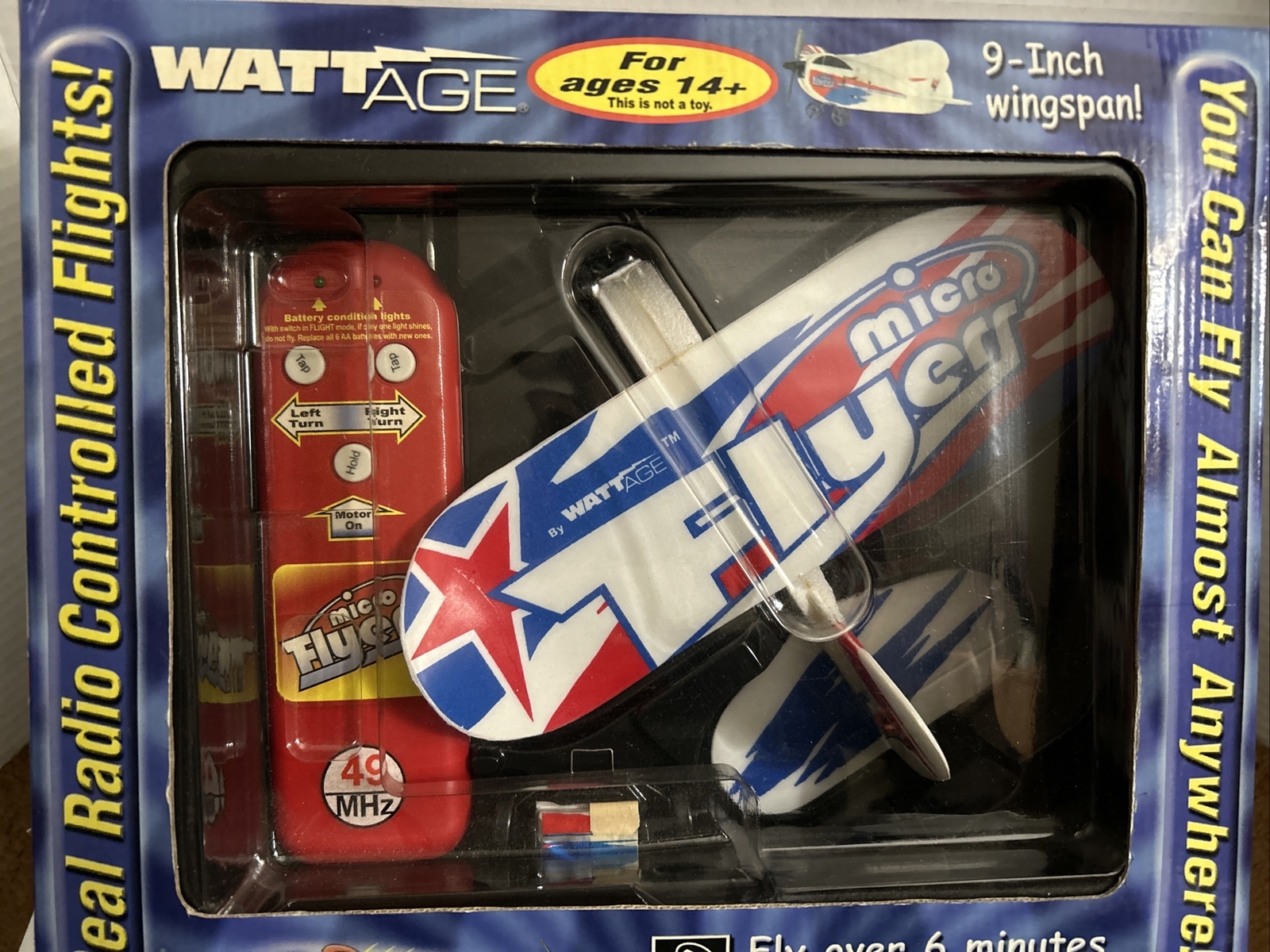 Wattage R/C Micro Flyers Real Radio Controlled Flight 9" Wingspan ...