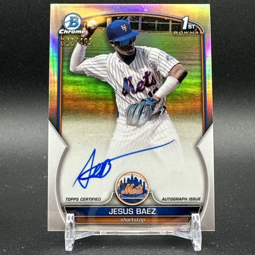 Jesus Baez 2023 Bowman 1st Chrome Refractor Auto /499 New York Mets CPA ...