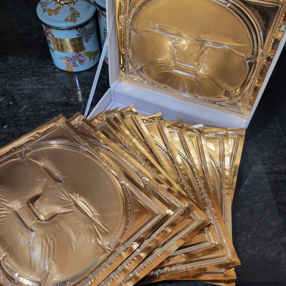 Brand New In Box! D'Or 24K Prestige 12 Gold Full Face & Eye Masks w ...