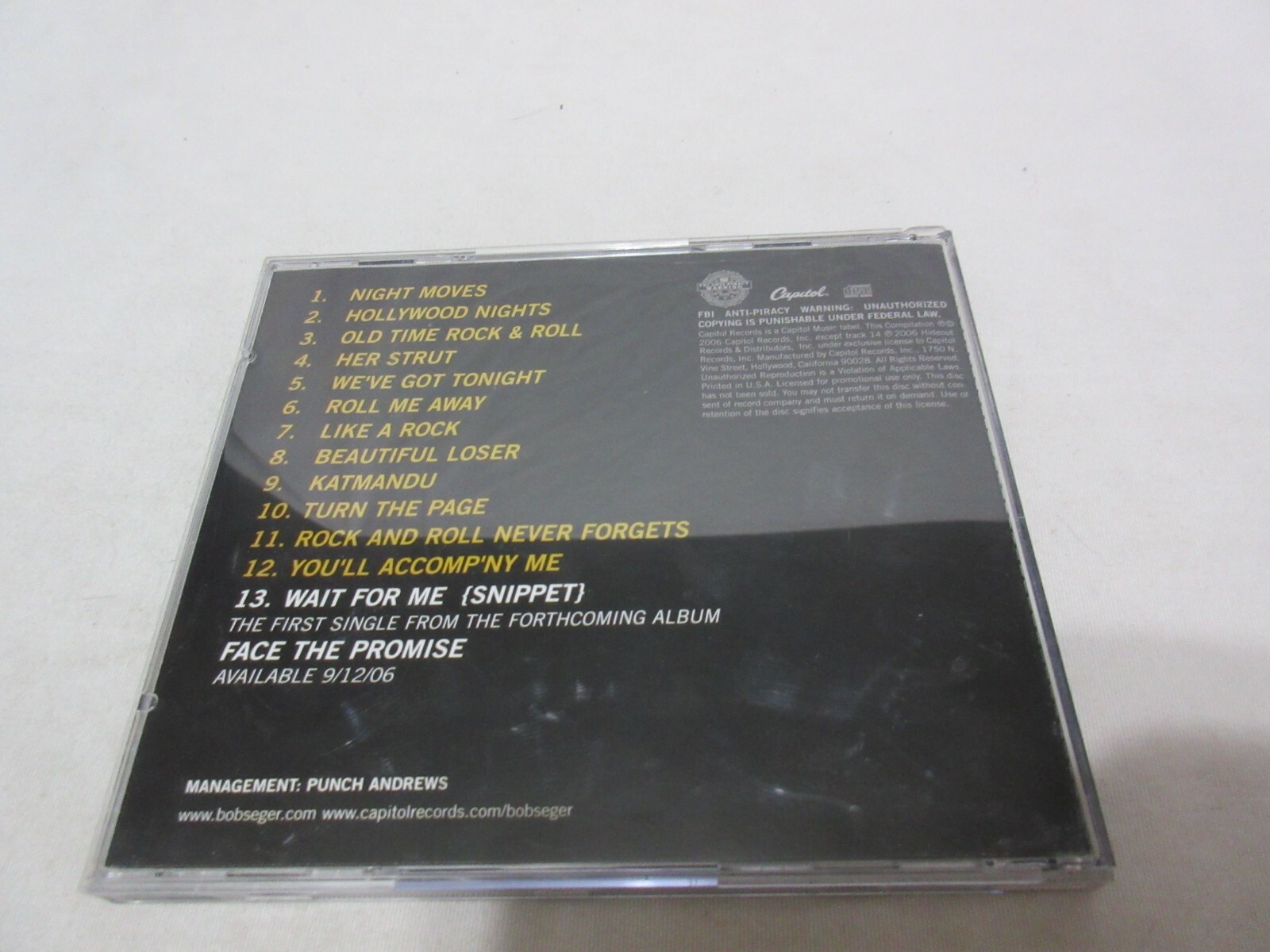 Advance Promo CD Bob Seger - Essential Seger CD 2006 RARE Fully Tested ...