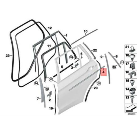 Genuine BMW Belt Molding 51227289643 for sale online | eBay