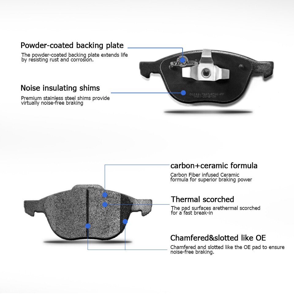 Front & Rear Ceramic Disc Brake Pads For 2017 2018 2019 Ford Escape 1 ...