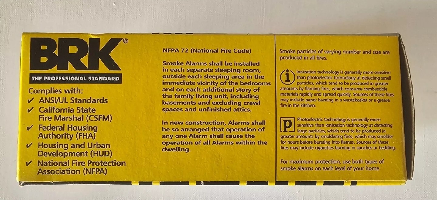 First Alert BRK 9120B Smoke Detector Alarm AC with INCLUDED Battery ...