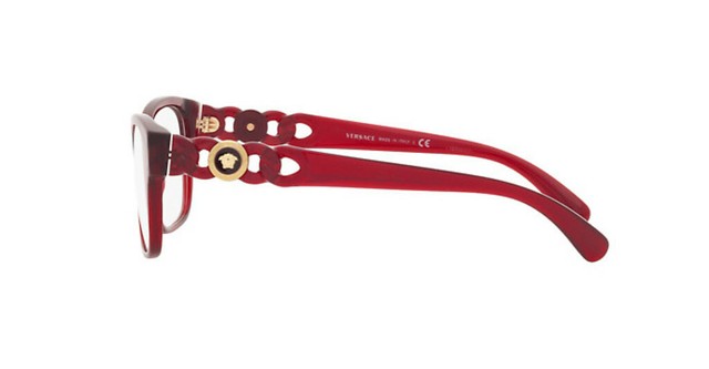 VERSACE VE3306 388 Transparent Red Authentic Eyeglasses W/ CASE 52-17 ...