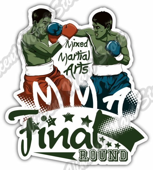 Mixed Martial Arts MMA Cage Fight Gift Idea Car Bumper Vinyl Sticker ...